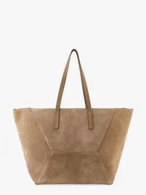 Brunello Cucinelli Bc Duo Suede Shoulder Bag With Engraved Logo