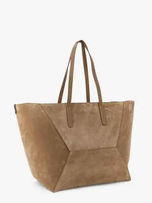 Brunello Cucinelli Bc Duo Suede Shoulder Bag With Engraved Logo
