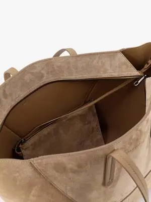 Brunello Cucinelli Bc Duo Suede Shoulder Bag With Engraved Logo