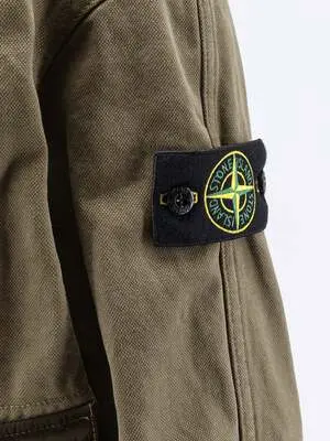 Stone Island Organic Cotton Jacket With Nylon Hood