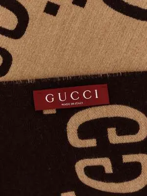 Gucci Wool And Silk Scarf With Gg Jacquard Motif