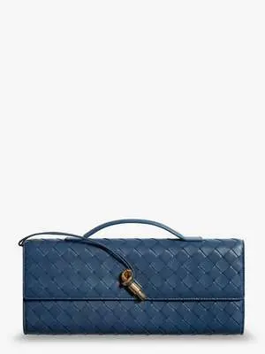 Bottega Veneta Andiamo Leather Clutch With Intrecciato Pattern