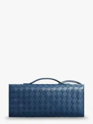 Bottega Veneta Andiamo Leather Clutch With Intrecciato Pattern