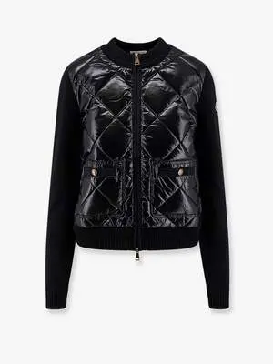 Moncler Wool And Nylon Blend Jacket - Black