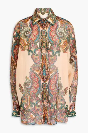 Zimmermann Paisleyprint Ramie Shirt - Blush