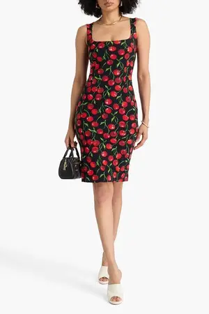 Dolce & Gabbana Printed Stretch-jersey Knee-length Dress