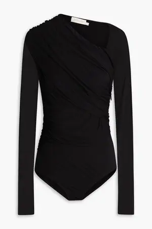 Zimmermann Asymmetric Jersey Bodysuit - Black