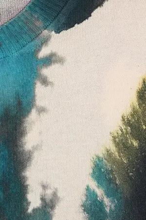 Alexander McQueen Tie-dye Cotton Sweater With Ribbed Trims