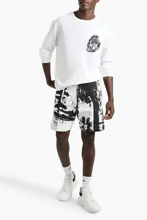 Alexander McQueen Printed Cottonjersey Drawstring Shorts