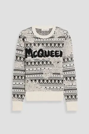 Alexander McQueen Jacquardknit Wool Sweater - Ivory