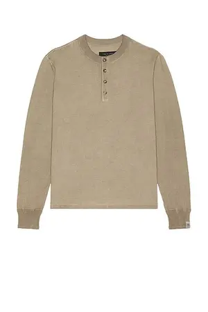 Rag & Bone Washed Supima Henley - Granite