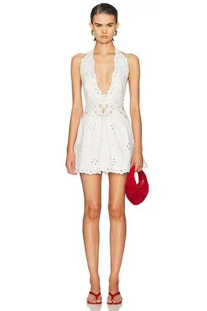 Retrofete Beranice Eyelet Poplin Dress - Ivory