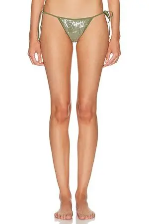 TROPIC OF C Sequin Praia Bikini Bottom - Fern
