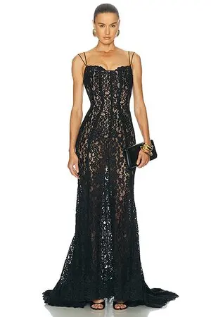 Cult Gaia Saylor Gown Lace Maxi Dress
