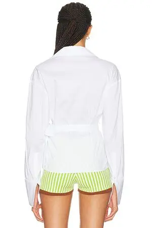 SIMONMILLER Anya Poplin Wrap Top