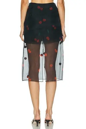 Monse Cherry Embroidery Sheer Skirt