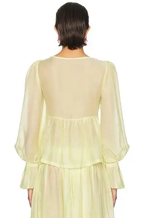 SIEDRES Long Sleeve Sheer Top