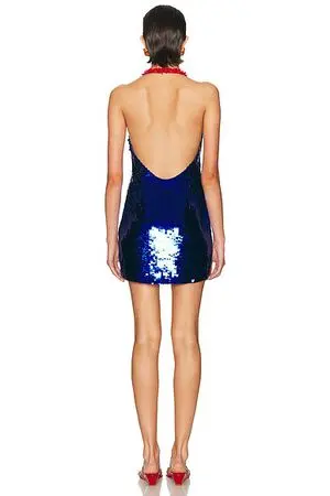 Retrofete Lunexa Embroidered Halterneck Mini Dress