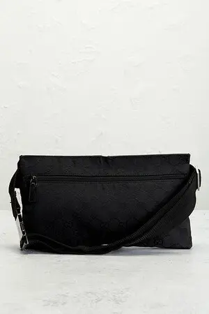 Gucci Gg Canvas Double Pocket Belt Bag - Black