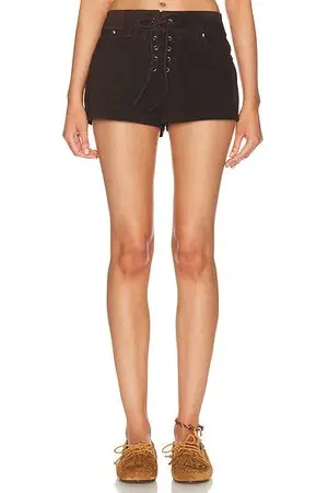 Staud Geo Suede Short