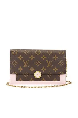 LOUIS VUITTON Monogram Flore Wallet On Chain - Brown