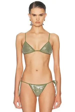 TROPIC OF C Sequin Bikini Top