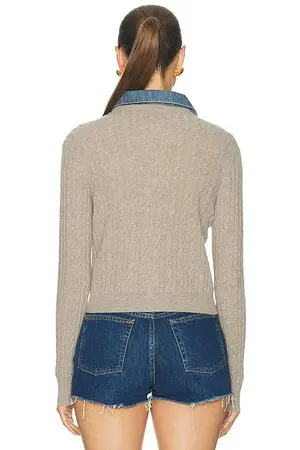 Miu Miu Wool Cashmere Chambray Cardigan