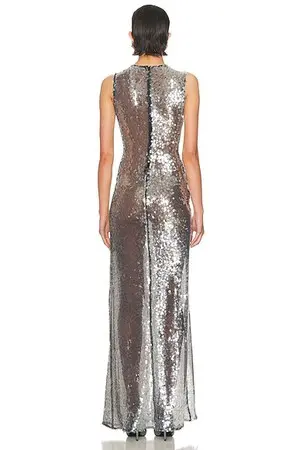 Lapointe Sleeveless Sequined Gown
