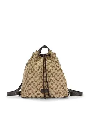 Gucci Gg Canvas Drawstring Backpack