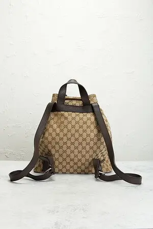 Gucci Gg Canvas Drawstring Backpack