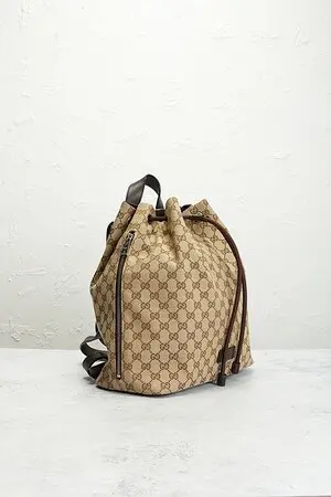 Gucci Gg Canvas Drawstring Backpack