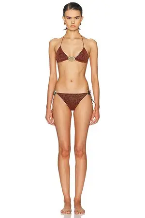 Oseree Lumiere Shell Bikini Set - Brown