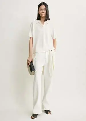 TOTEME Wool-silk Polo Shirt