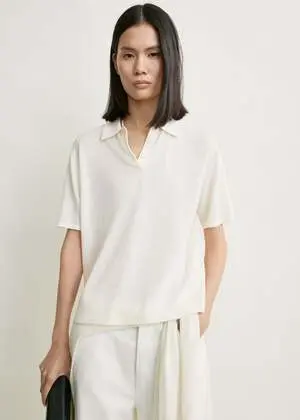 TOTEME Wool-silk Polo Shirt