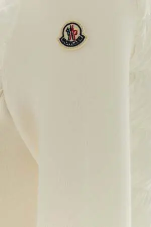 Moncler Ivory Nylon And Wool Cardigan
