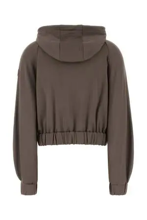 Moncler Cropped Zip-up Sweatshirt With Drawstring Hood