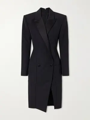 Balmain Wool Grain De Poudre Midi Dress