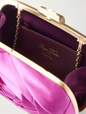 ROGER VIVIER Rose Satin Clutch