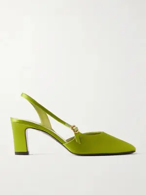 HERBERT LEVINE Satin Slingback Pumps