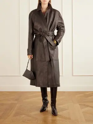 HERBERT LEVINE Textured-leather Knee-high Stiletto Boots
