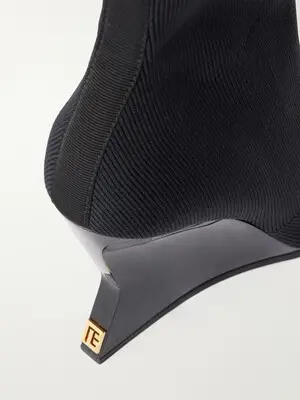 Balmain Knitted Wedge Ankle Boots