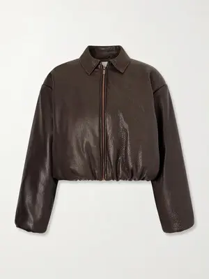 Magda Butrym Textured Leather Cropped Jacket