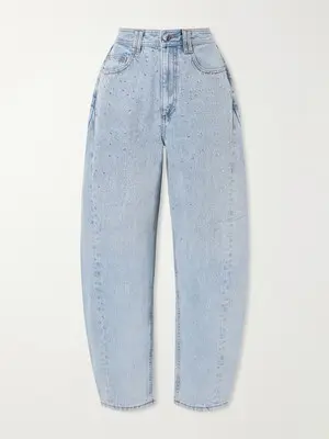 Aje Lucina Embellished High-rise Straight-leg Jeans