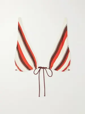 SIR. Alva Ruched Bikini Top - Red
