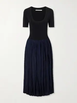 Maria Mcmanus Ribbed Woven Midi Dress