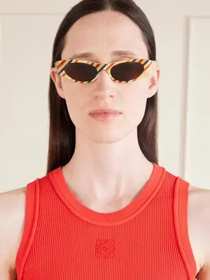 Loewe D-frame Striped Acetate Sunglasses