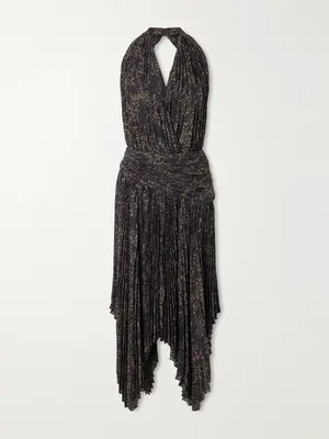Proenza Schouler Paulina Pleated Georgette Midi Dress - Black