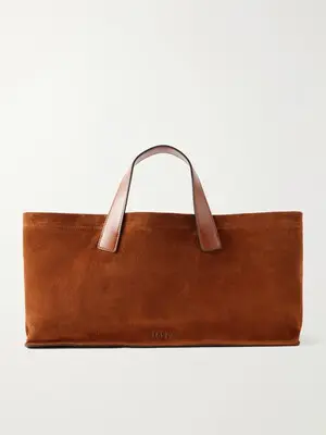 Staud Staudsuede Tote Bag With Leather Trim - Brown