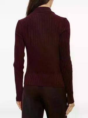 Victoria Beckham Ribbed Zip-up Cardigan - Red