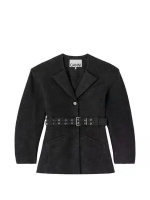GANNI Belted Wool Jacket